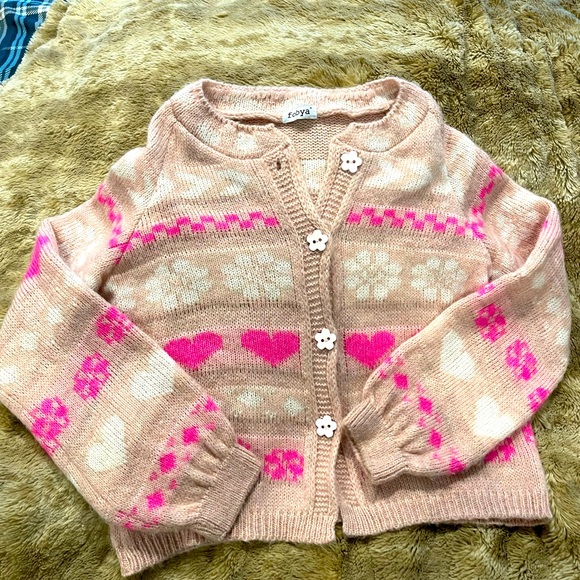 fobya | Sweaters | Fobya Heart Cardigan Sweater Sm | Poshmark